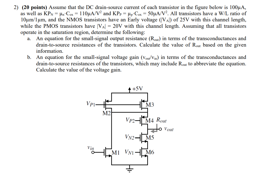 Assume That The Dc Drain Source Current Of Each