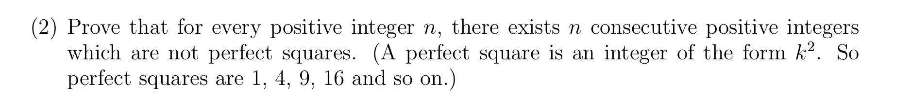 Solved (2) Prove that for every positive integer n, there | Chegg.com