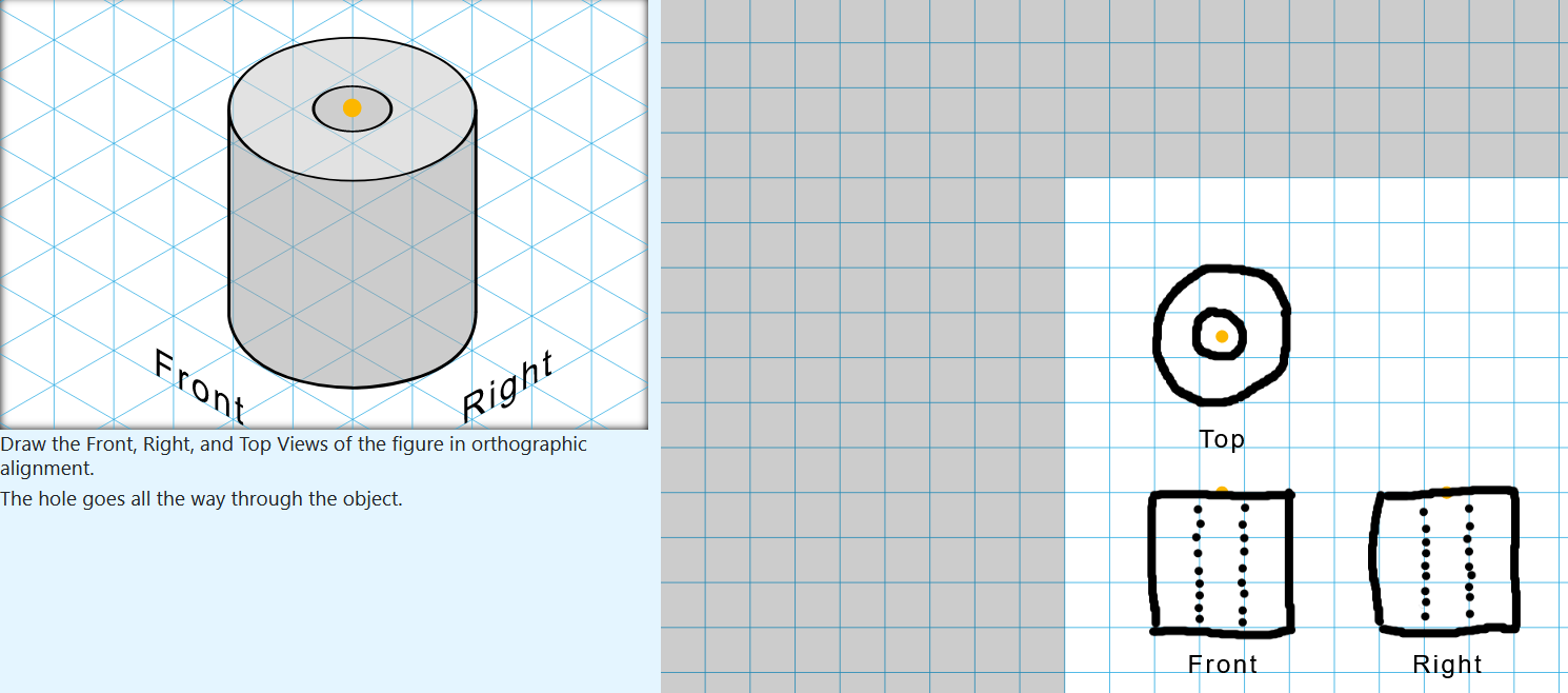 Solved Top 1: Front Right Draw an isometric based upon the | Chegg.com