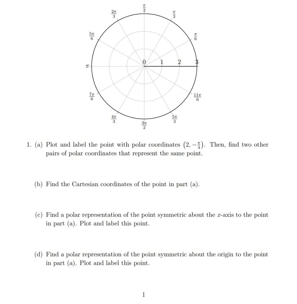 Solved (a) Plot and label the point with polar coordinates | Chegg.com