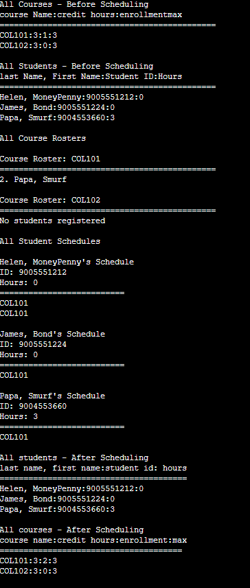 Solved In order to register students for classes, I'm | Chegg.com
