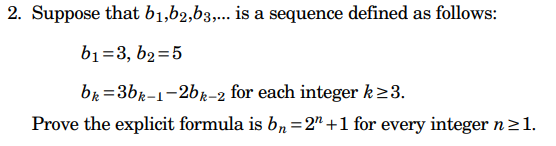 Solved 2. Suppose that b1,b2,b3,… is a sequence defined as | Chegg.com