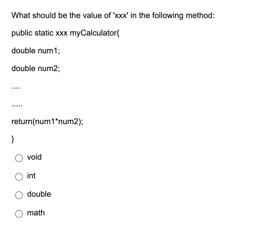 Solved What should be the value of 'xxx' in the following | Chegg.com