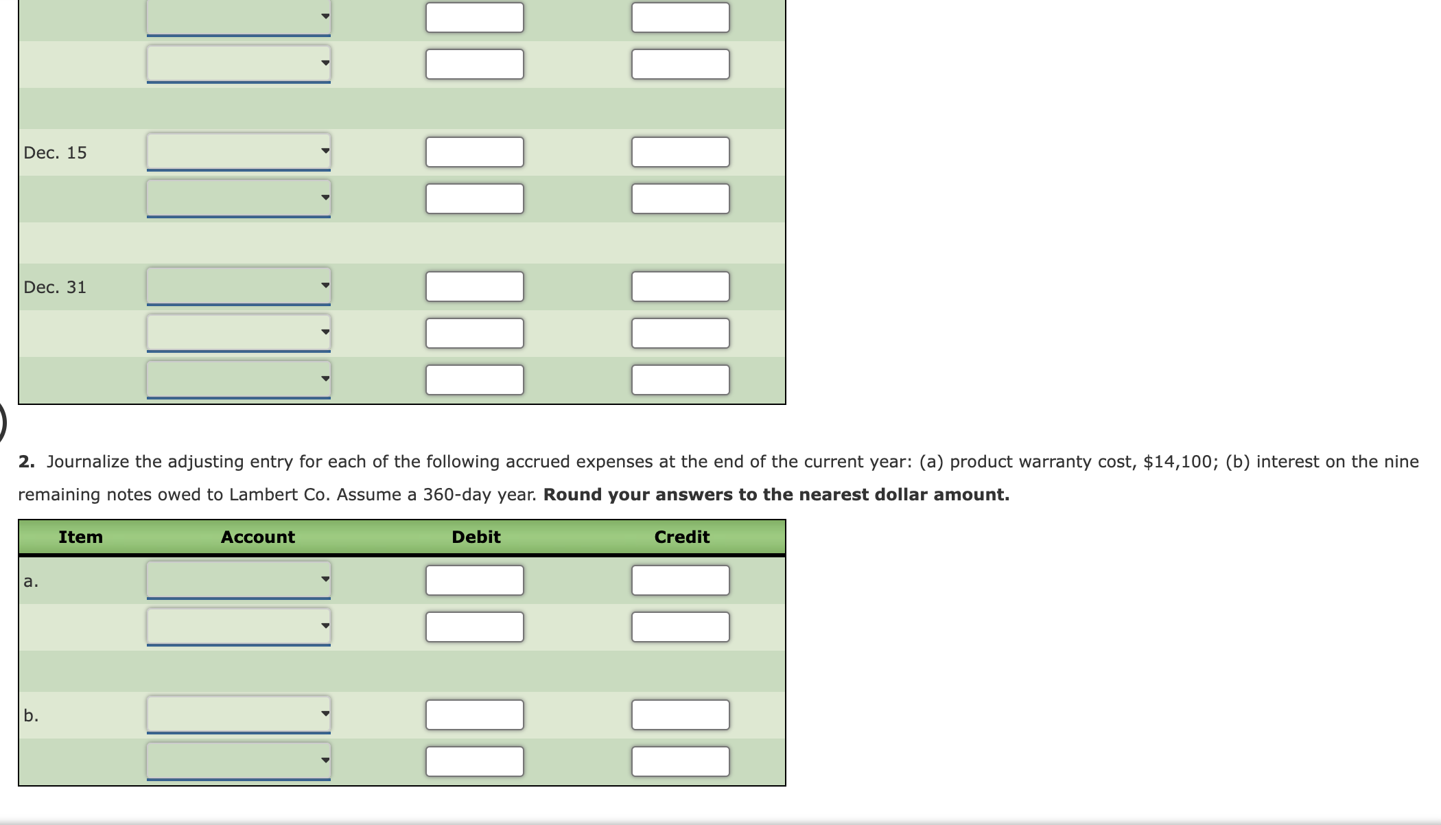 Solved The following items were selected from among the | Chegg.com