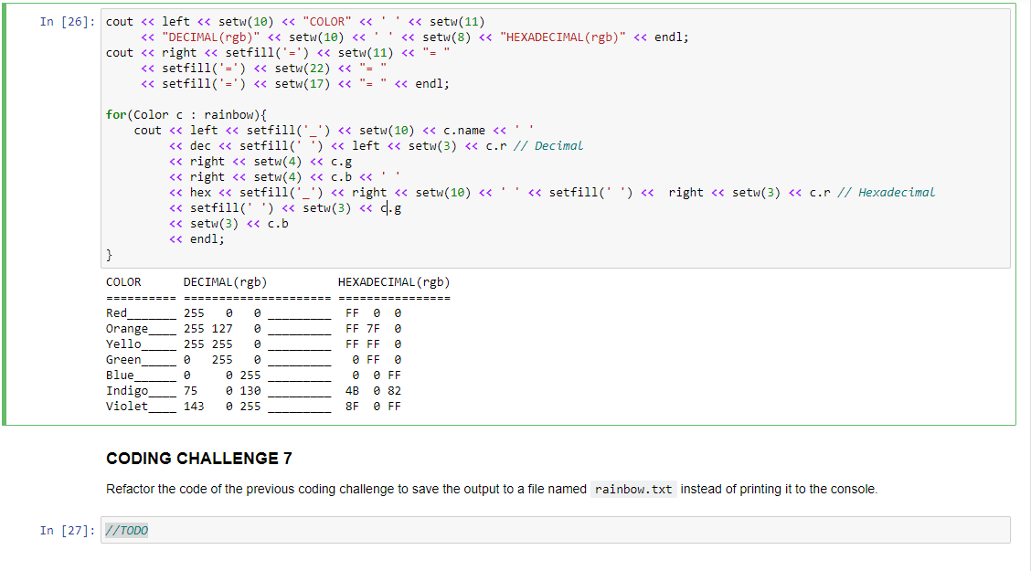 Solved In [26]: cout