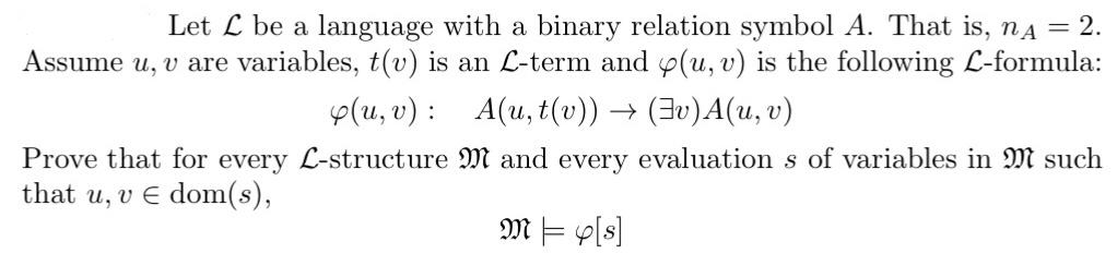 Solved : Let L be a language with a binary relation symbol | Chegg.com