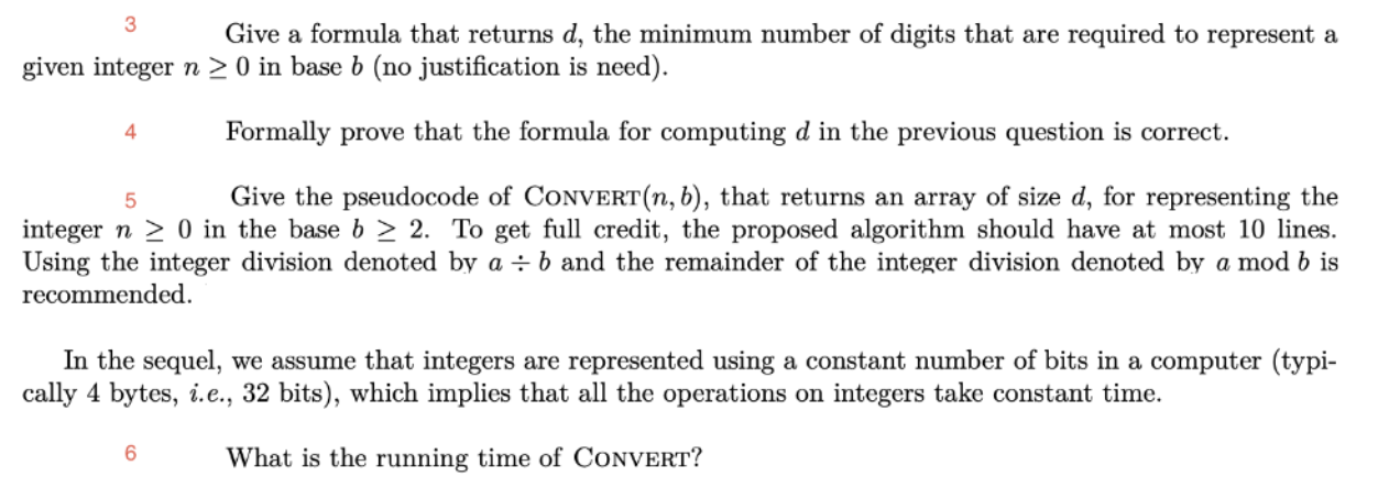 3 Give a formula that returns d, the minimum number | Chegg.com