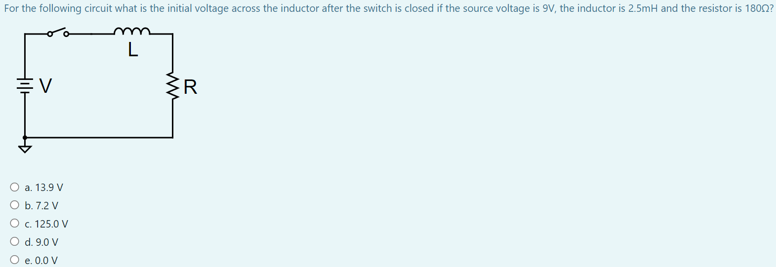 Solved For the following circuit what is the initial voltage | Chegg.com