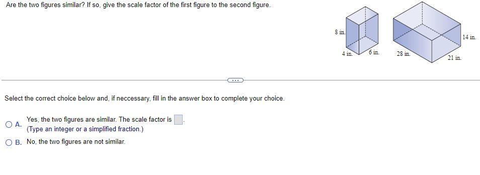 Solved Are the two figures similar? If so, give the scale | Chegg.com