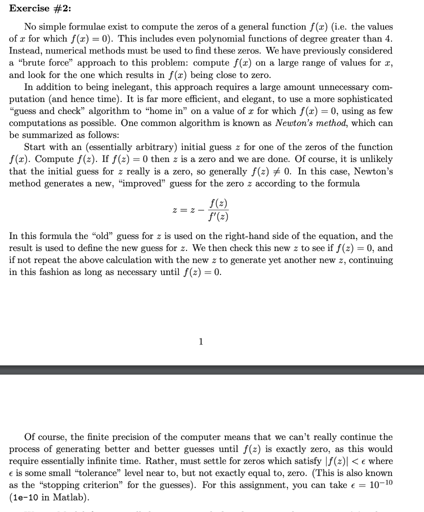Solved Exercise 2 No Simple Formulae Exist To Compute The 