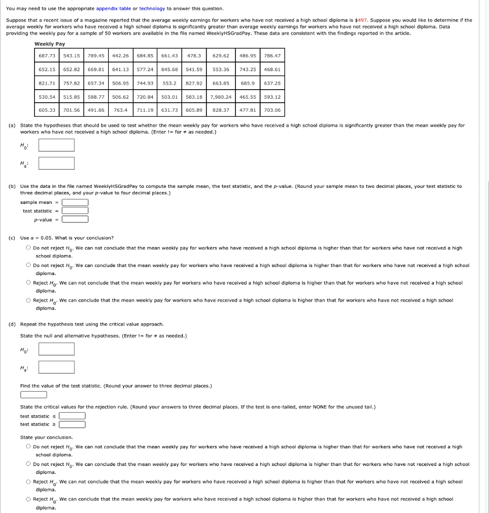 Solved You may need to use the appropriate appendix table or | Chegg.com