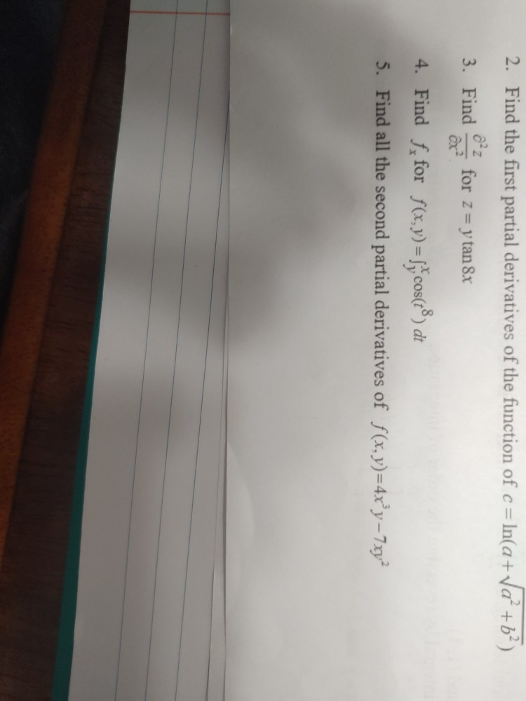 Solved 2. Find the first partial derivatives of the function | Chegg.com