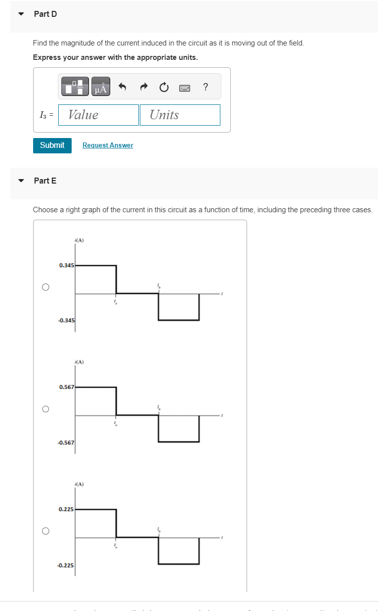 Solved A rectangular circuit is moved at a constant velocity | Chegg.com