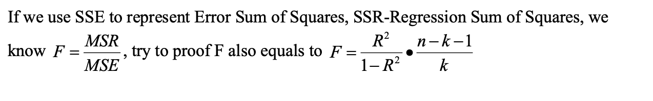 Solved If we use SSE to represent Error Sum of Squares, | Chegg.com