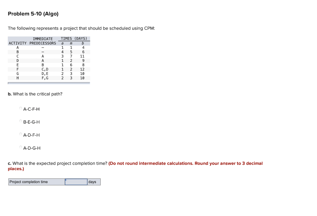 Solved d. What is the probability of completing this | Chegg.com