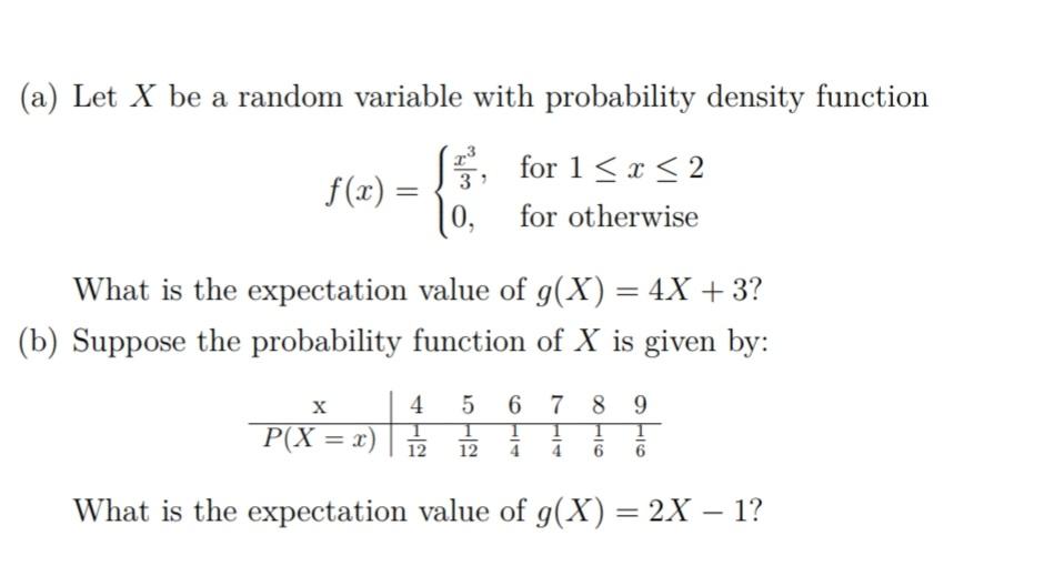 Solved (a) Let X be a random variable with probability | Chegg.com