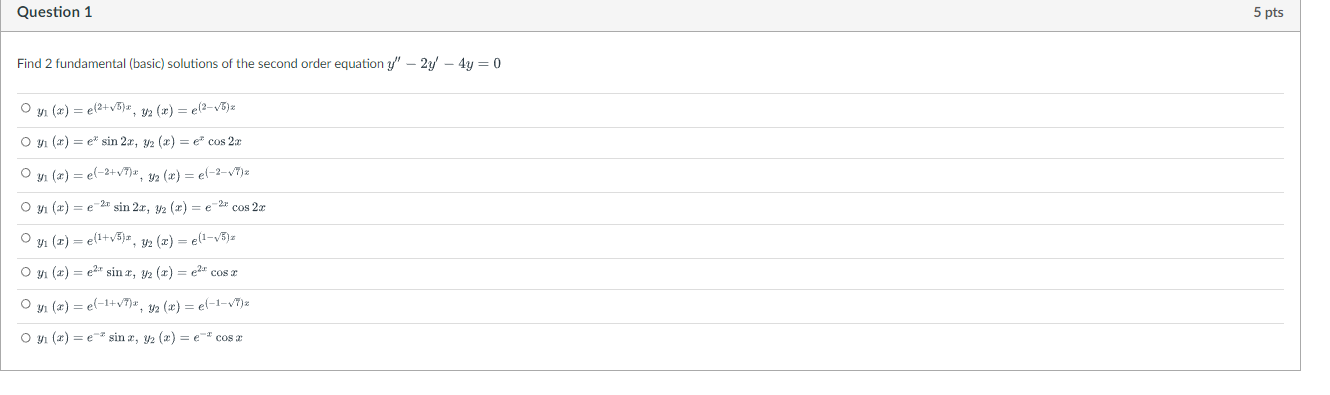 Solved Find 2 fundamental (basic) solutions of the second | Chegg.com