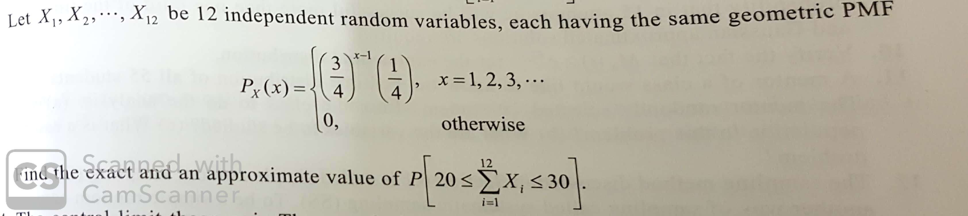 Solved Let X1, X2,, X12 be 12 independent random variables, | Chegg.com