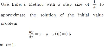 Solved Use Euler's Method with a step size of to approximate | Chegg.com