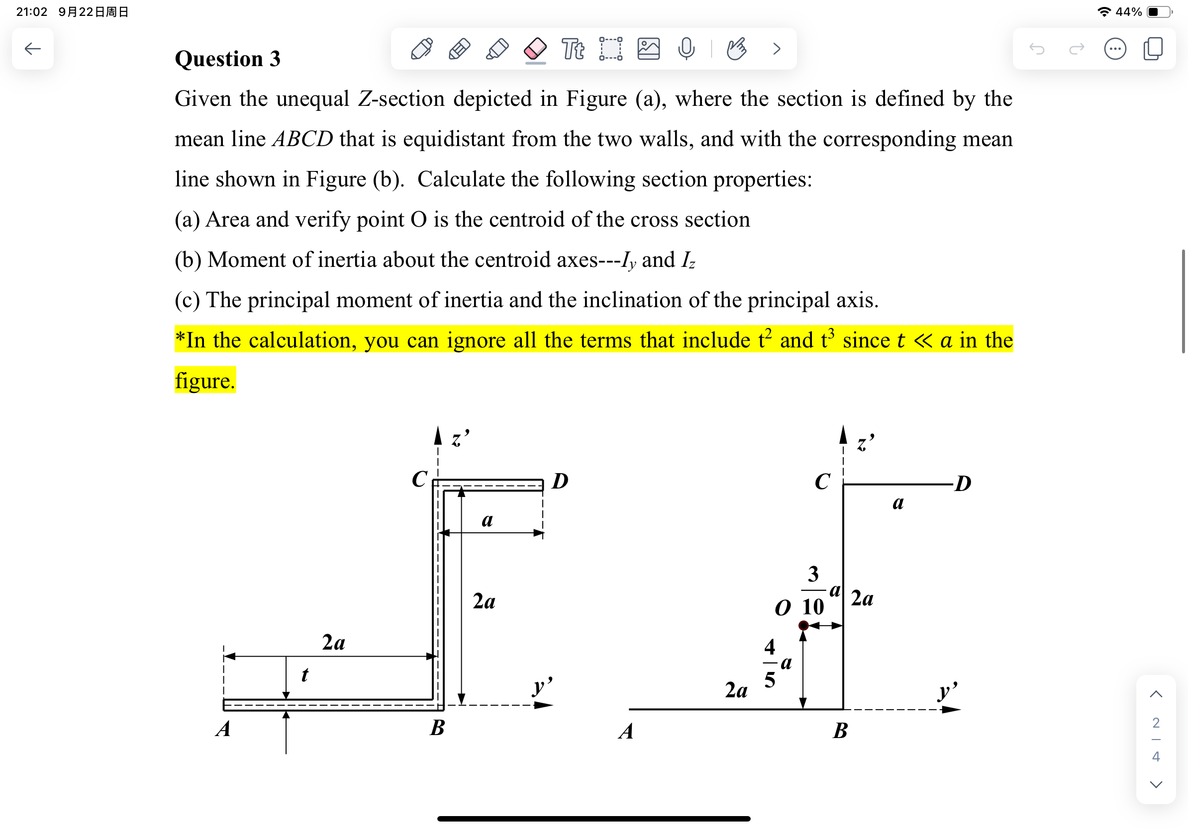 Solved Question 3Given the unequal Z-section depicted in | Chegg.com