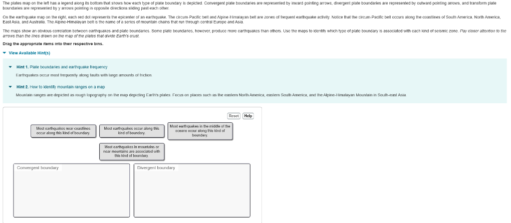 Solved Part A Types of convergent plate boundaries Identify | Chegg.com