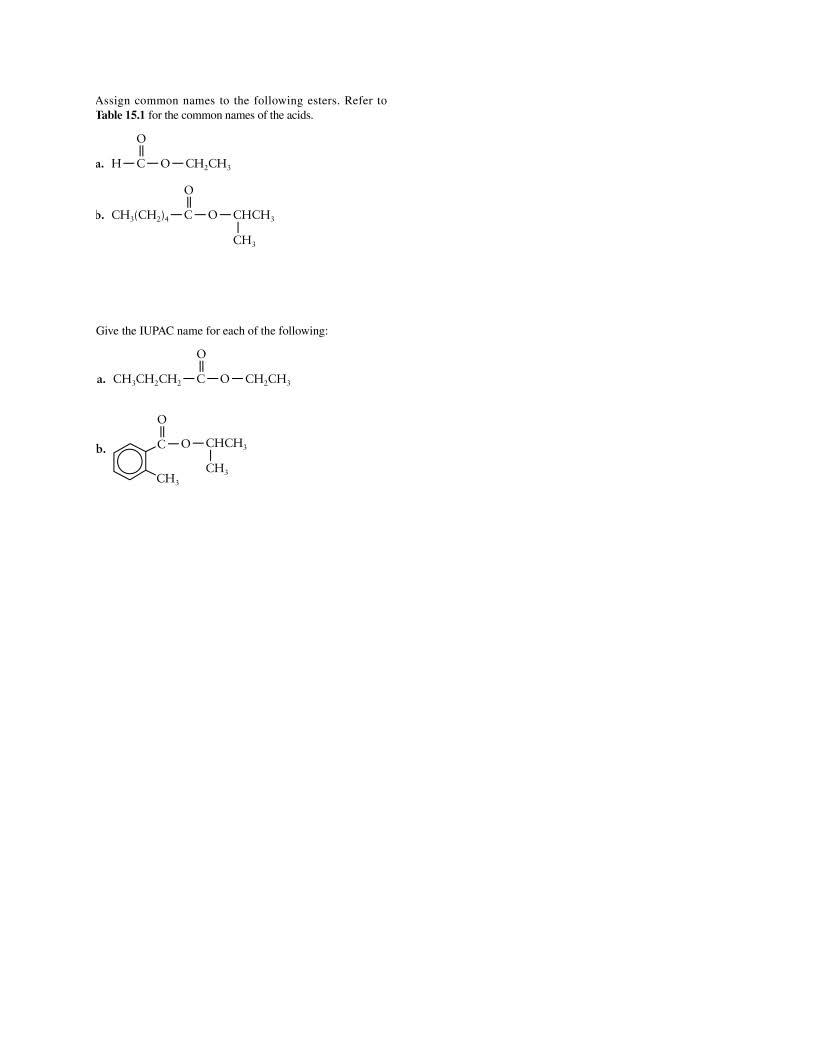 Solved Assign common names to the following esters. Refer to | Chegg.com
