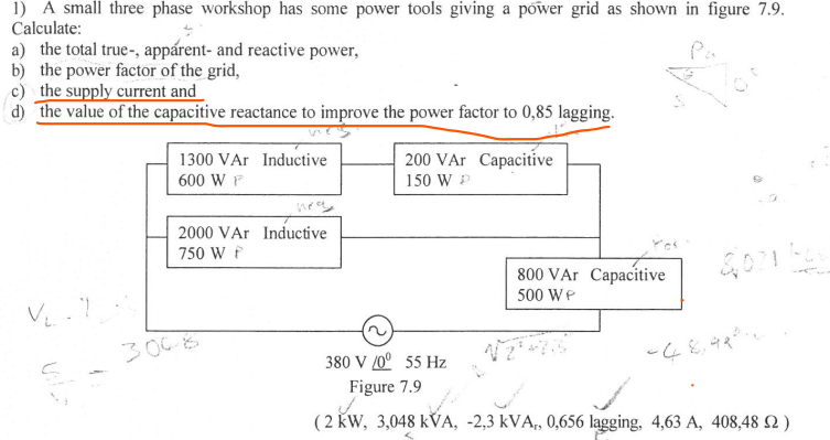 Solved 1) A small three phase workshop has some power tools | Chegg.com