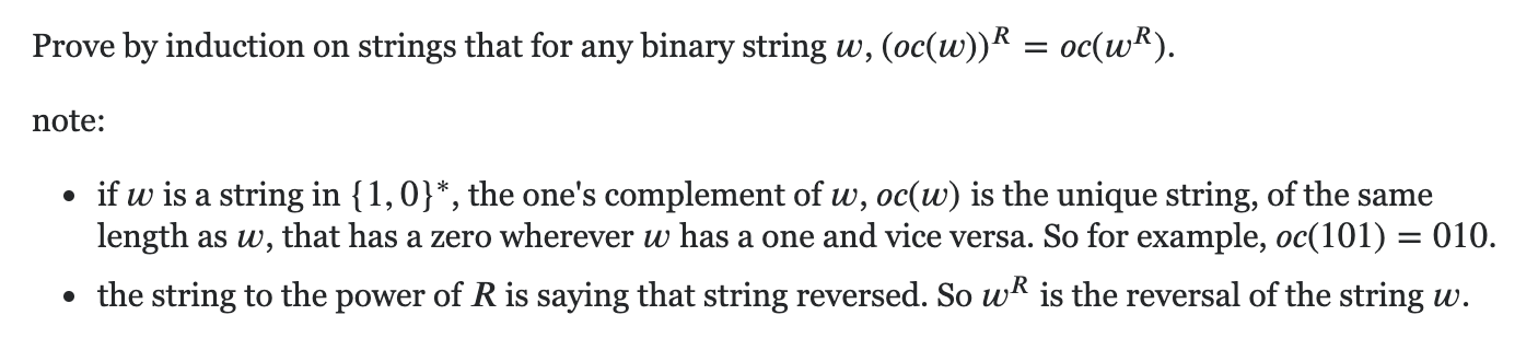 Solved Prove by induction on strings that for any binary | Chegg.com