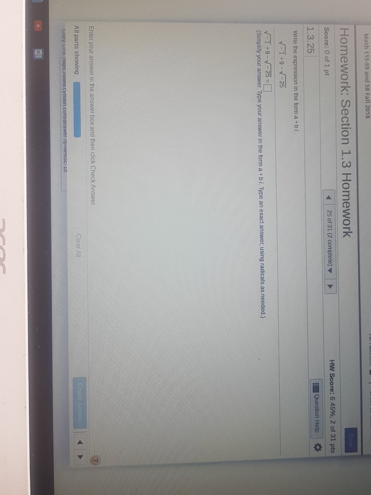 Solved Homework Section 1 3 Homework Score 0 Of 1 Pt