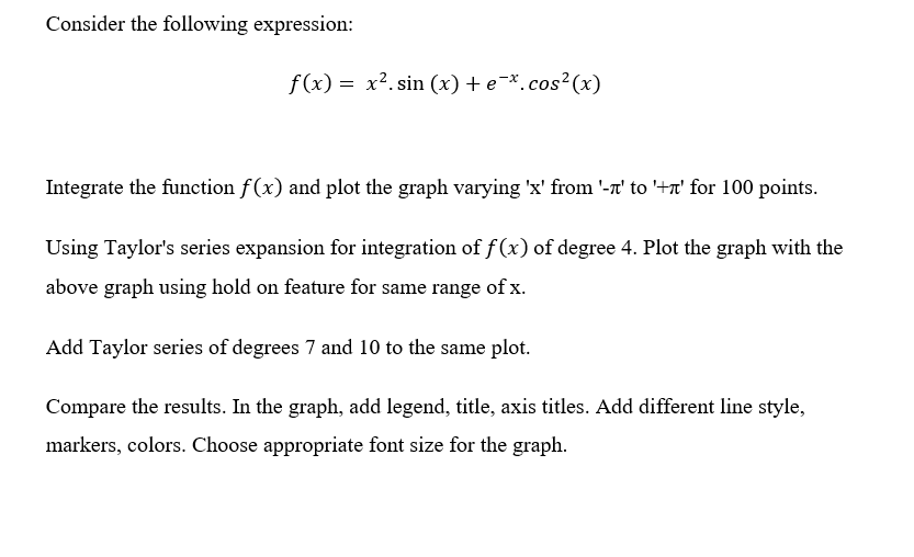 Solved Consider the following expression: | Chegg.com