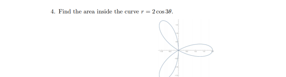 Solved 4. Find the area inside the curve r = 2 cos 30. | Chegg.com