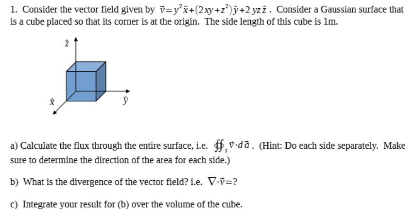 Solved 1. Consider the vector field given by | Chegg.com