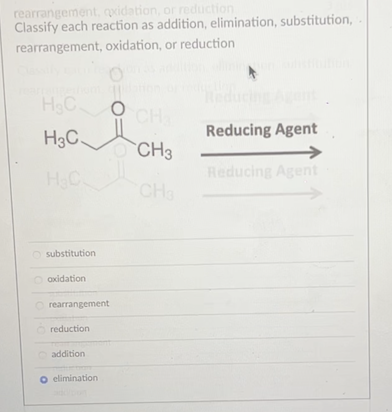 Solved rearrangement, oxidation, or reductionClassify each | Chegg.com