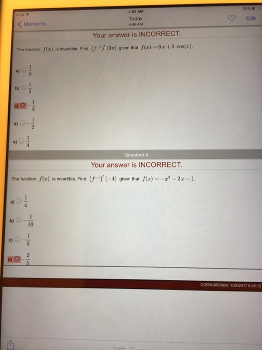 Solved The function f(x) is invertible. Find (f^-1)' (3 pi | Chegg.com Solved The function f(x) is invertible. Find (f^-1)' (3 pi | Chegg.com