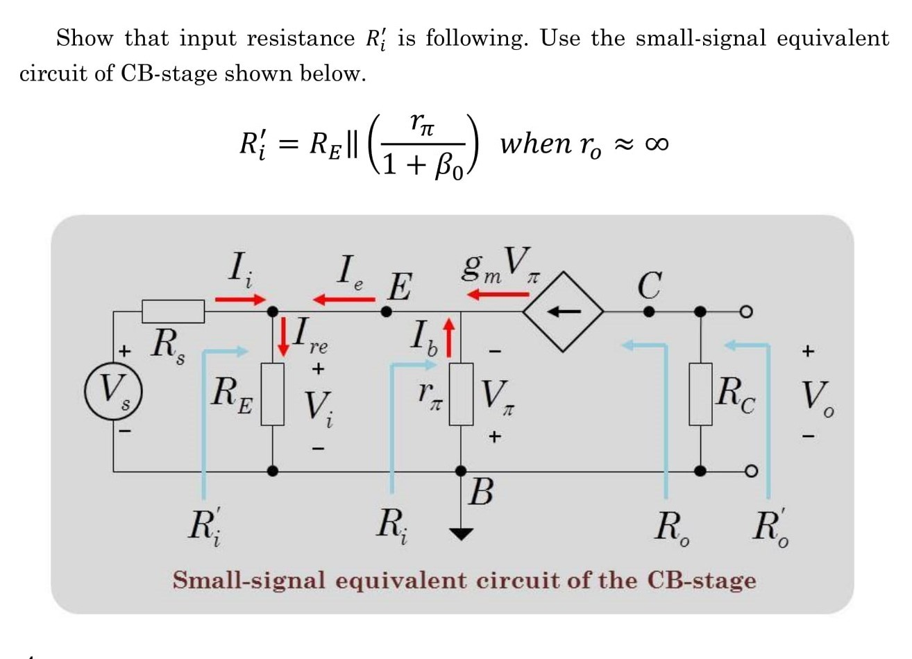 Solved Show that input resistance Rf is following. Use the | Chegg.com