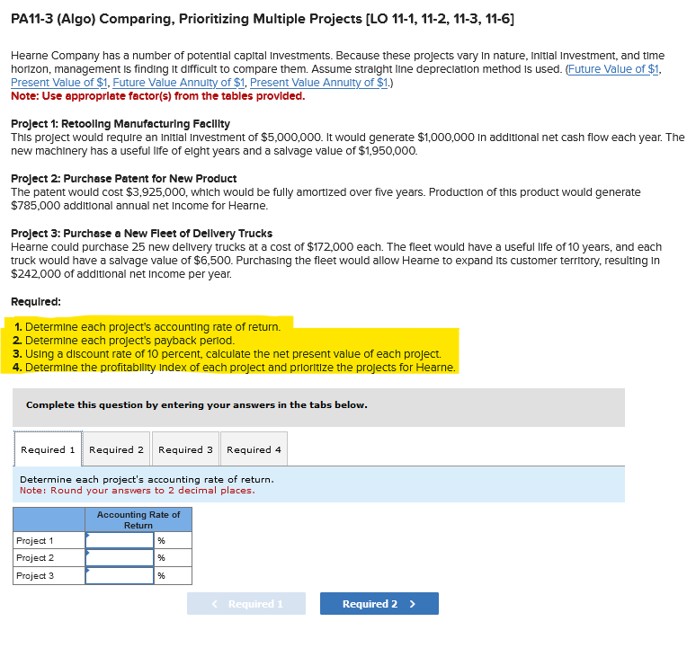 Solved PA11-3 (Algo) ﻿Comparing, Prioritizing Multiple | Chegg.com