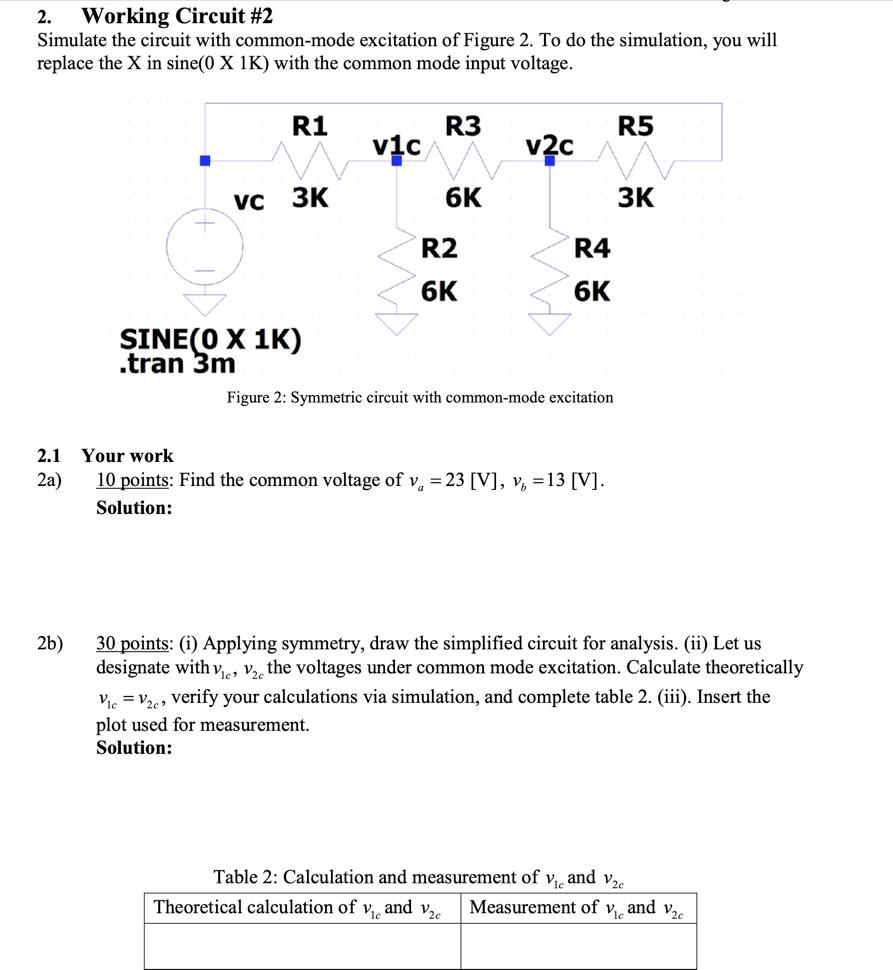 Solved Electronics II Please answer all parts of #2 using | Chegg.com