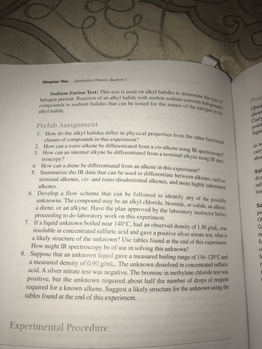 Solved Chapter Ten QualivOrmic Analysis Sodium Fusion Test: | Chegg.com