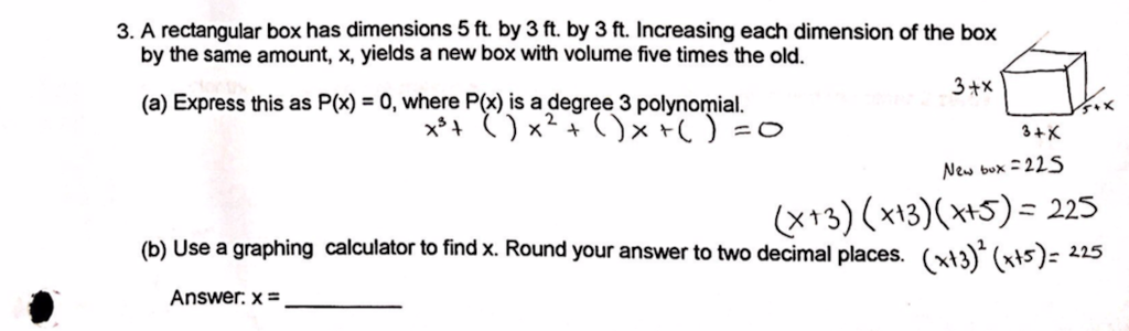 Solved 3. A rectangular box has dimensions 5 ft. by 3 ft. by | Chegg.com