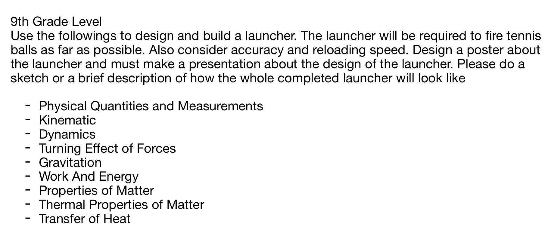 Solved 9th Grade Level Use the followings to design and | Chegg.com