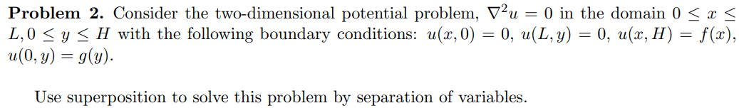 Solved Consider the two-dimensional potential problem, ∇^2u | Chegg.com