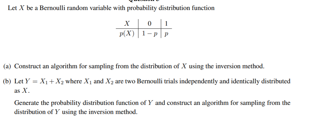 Solved Let X be a Bernoulli random variable with probability | Chegg.com