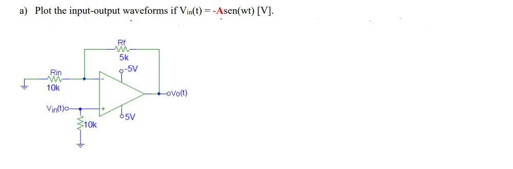 Solved a) Plot the input-output waveforms if Vin(t) = | Chegg.com