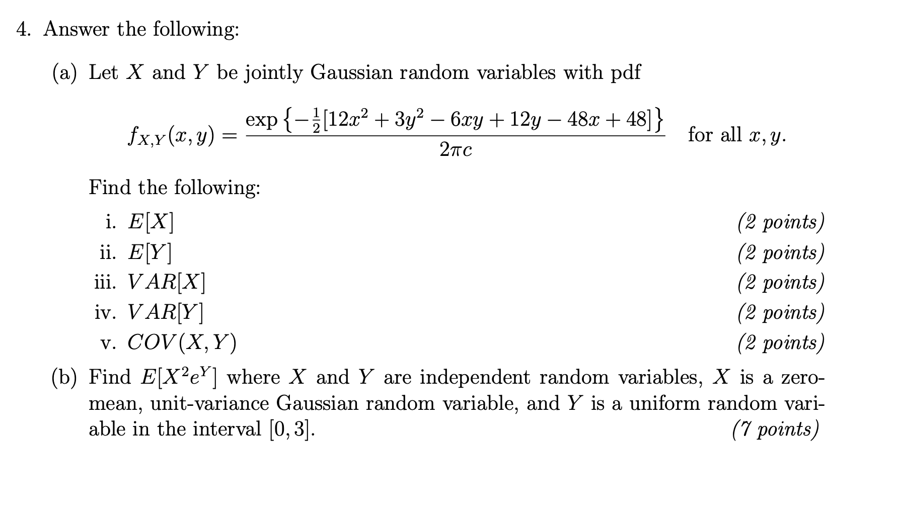 Solved Answer the following:(a) ﻿Let x ﻿and Y ﻿be jointly | Chegg.com