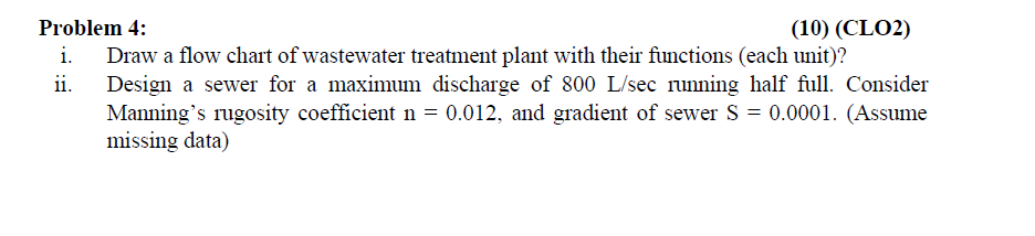 Solved Problem 4: (10) (CLO2) i. Draw a flow chart of | Chegg.com
