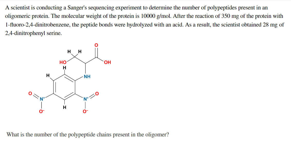 Solved What is the number of the polypeptide chains present | Chegg.com