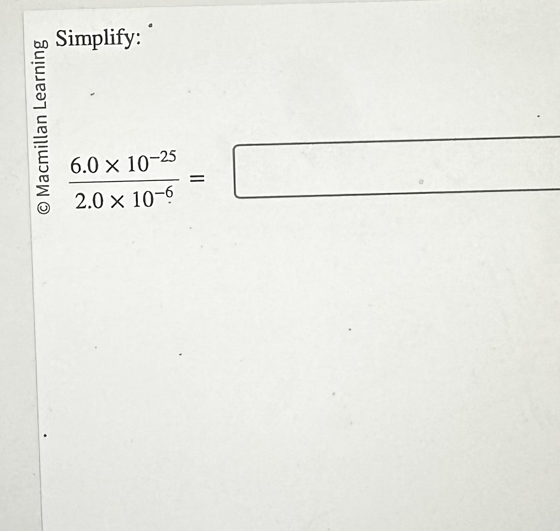 Solved Do Simplify:∑0C06.0×10-252.0×10-6 | Chegg.com