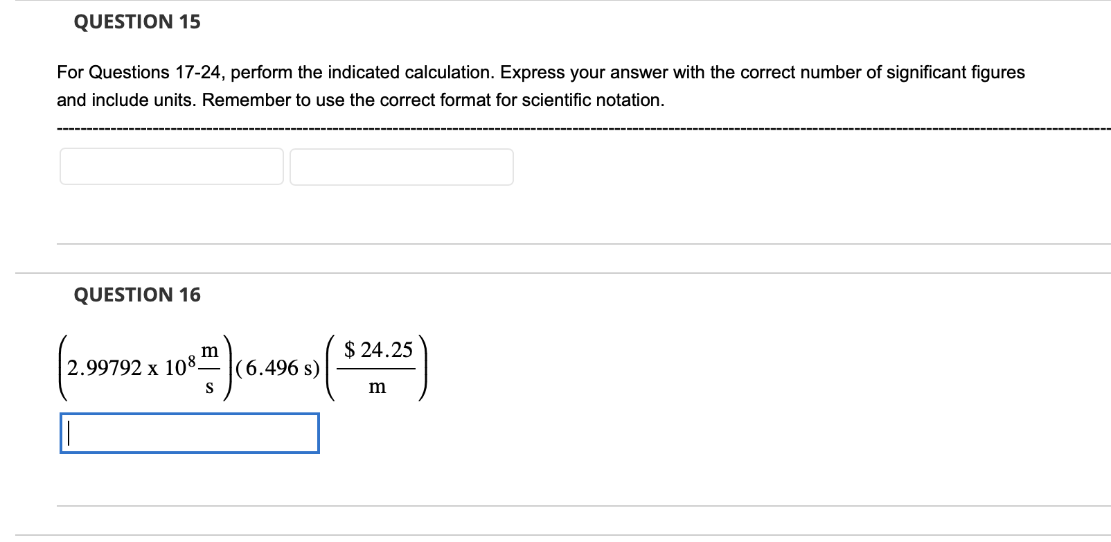 Solved For Questions 17-24, perform the indicated | Chegg.com
