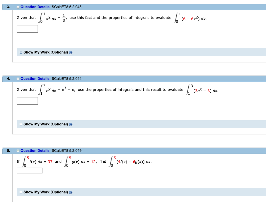 Solved Question Details SCalcET8 5.2.043. 3. Given that use | Chegg.com