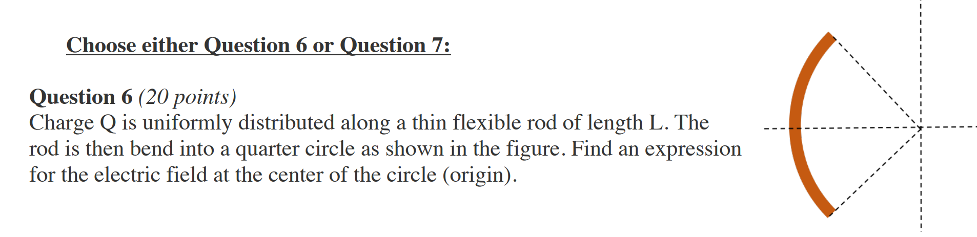 Solved Charge Q is uniformly distributed along a thin | Chegg.com